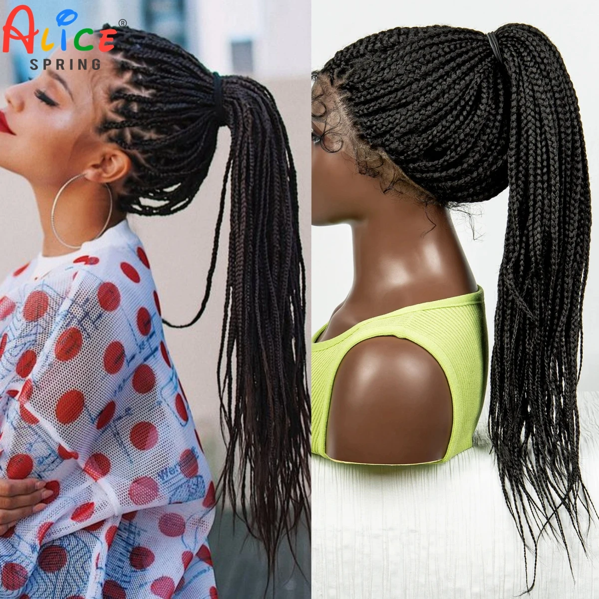 26-Inch-High-Ponytail-Braided-Wigs-Synthetic-Lace-Front-Braided-Wig-for ...