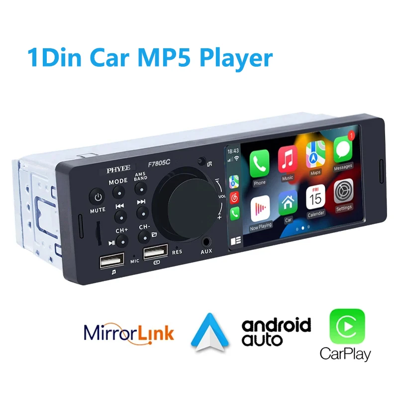 4inch-Car-Radio-1Din-Bluetooth-Autoradio-Carplay-Android-Auto-Car-MP5 ...