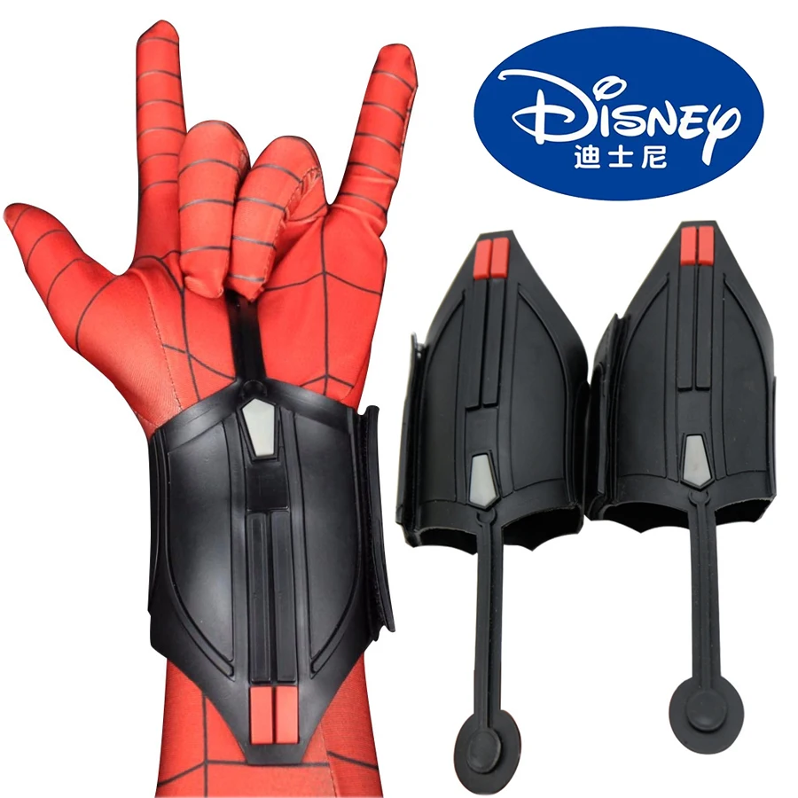 애니메이션 스파이더 맨 피터 파커 코스프레 장갑 스파이더 맨 슈퍼 히어로 웹 슈터 소품 장식 피규어 장난감 코스프레 런처 선물