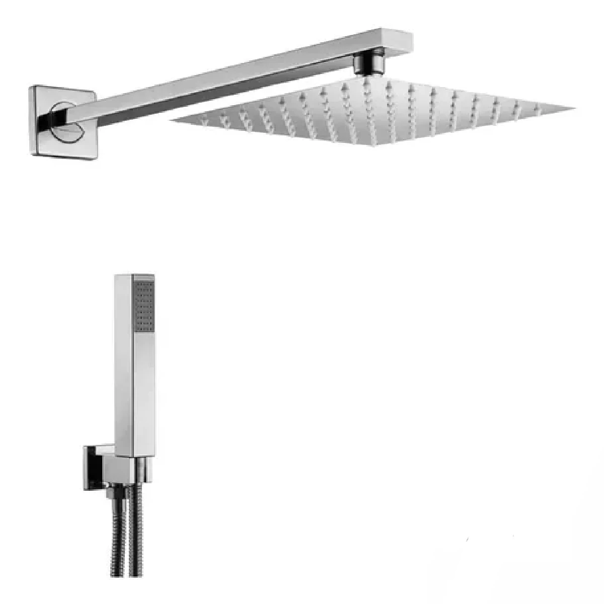 Kit-Ducha-Inox-20x20cm-Quadrada-De-Parede-Com-Desviador-Manual-Completa ...