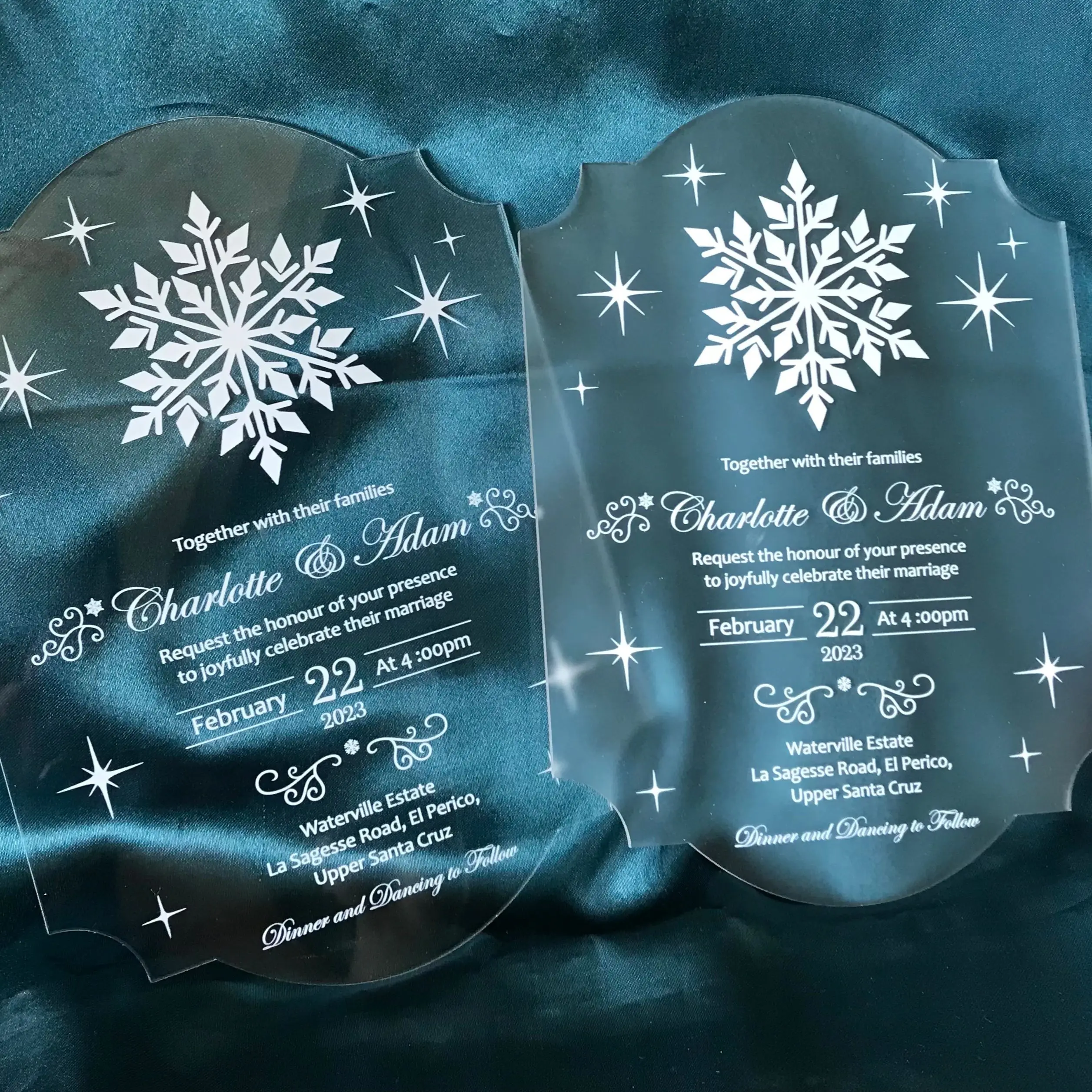 Blue Winter Wedding Invitations