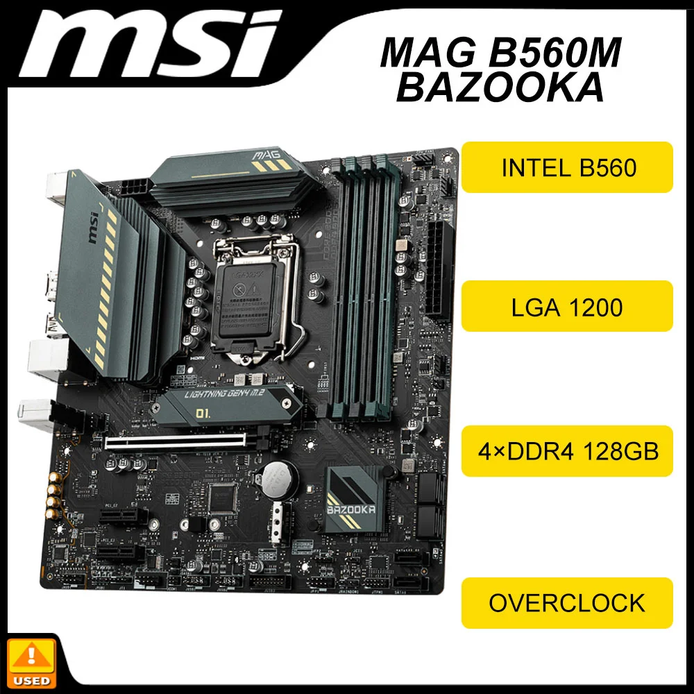 Msi mag b560m bazooka intel b560 placa mãe lga 1200 ddr4 overclock pci ...