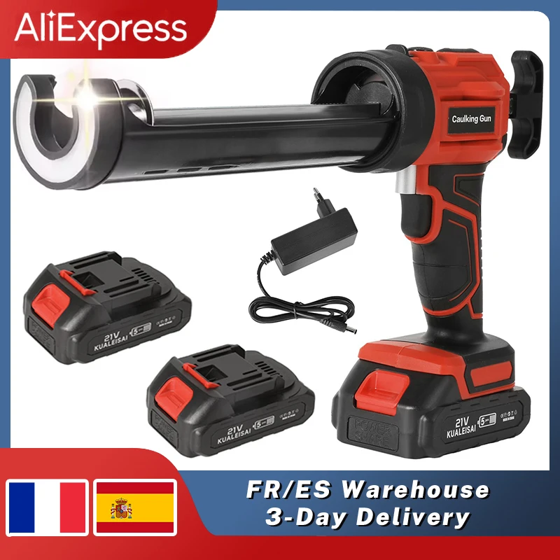 Cordless Caulking Gun 4 Adjustable Speed Electric Silicone Gun With LED ...