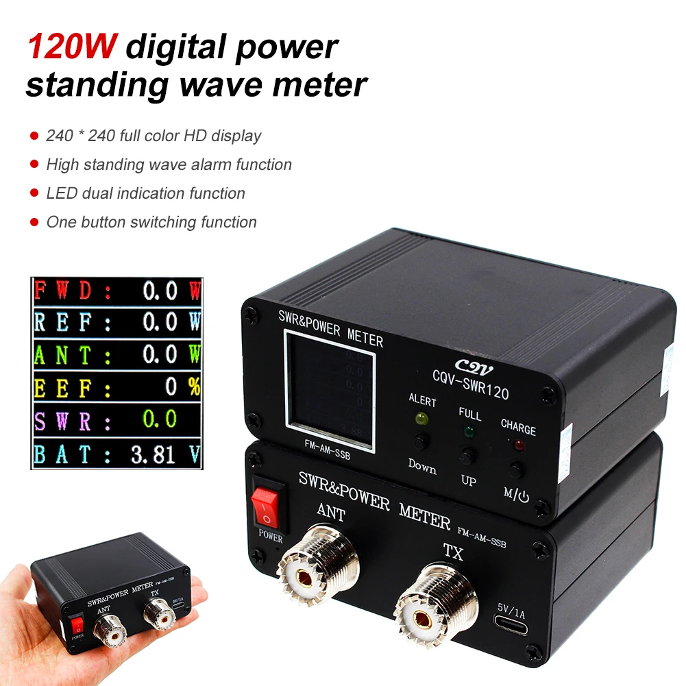 SWR120-0-5-120W-SWR-Meter-1-8-54Mhz-Short-Wave-Standing-Wave-Meter ...