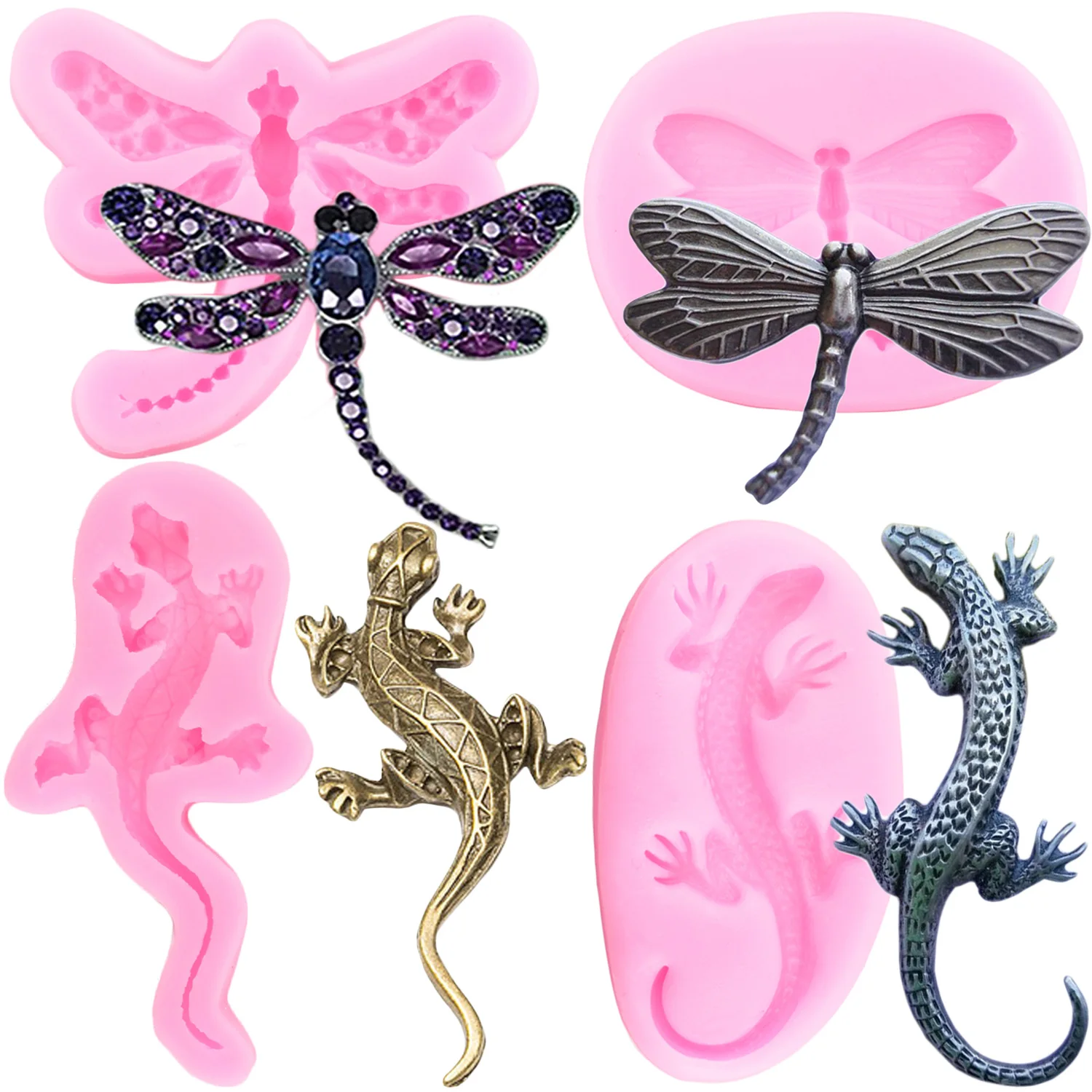 Dragonfly-Silicone-Mold-Lizard-Gecko-Fondant-Molds-Insect-Cupcake ...