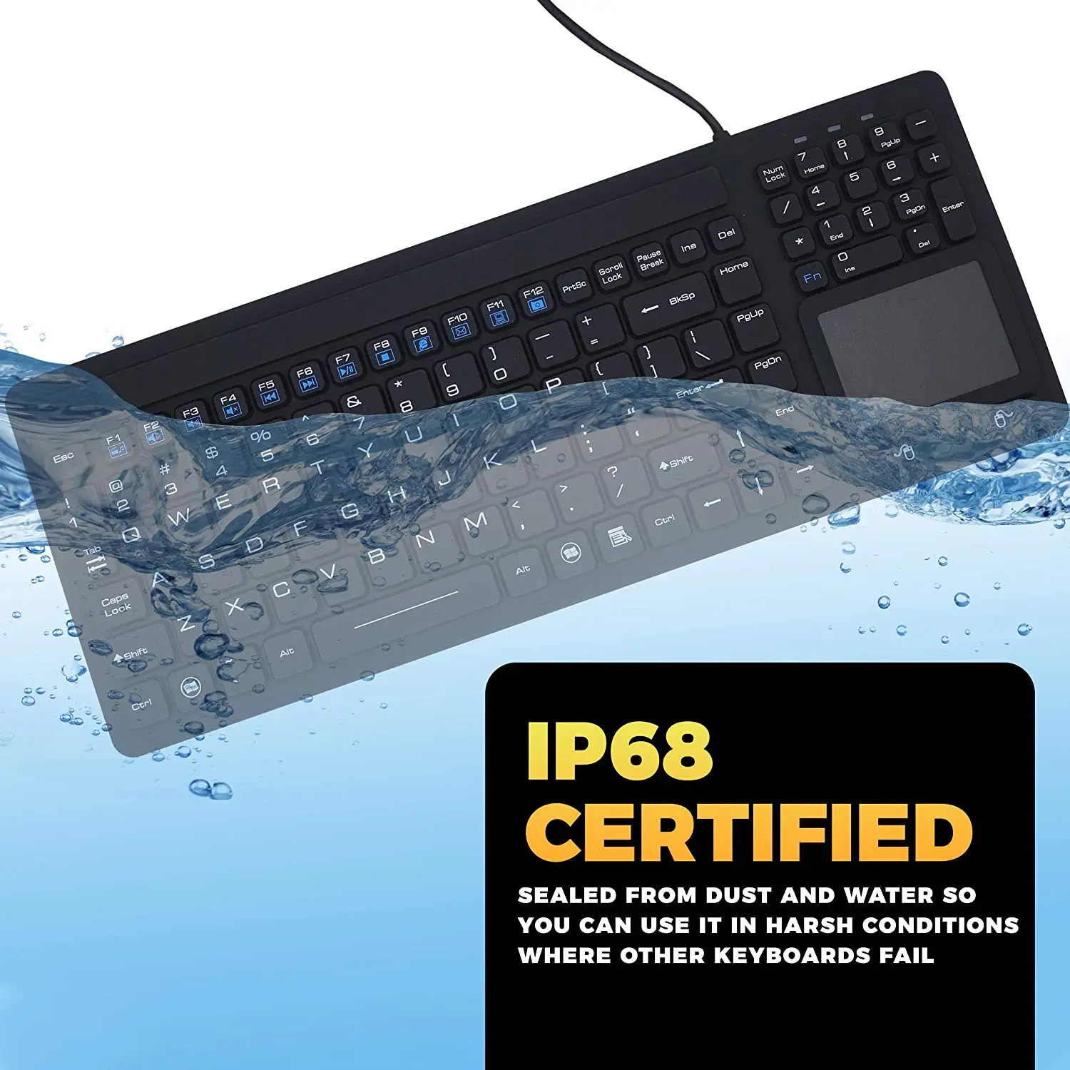 IP68-Waterproof-Industrial-Medical-Silicone-Keyboard-With-Touchpad-For ...