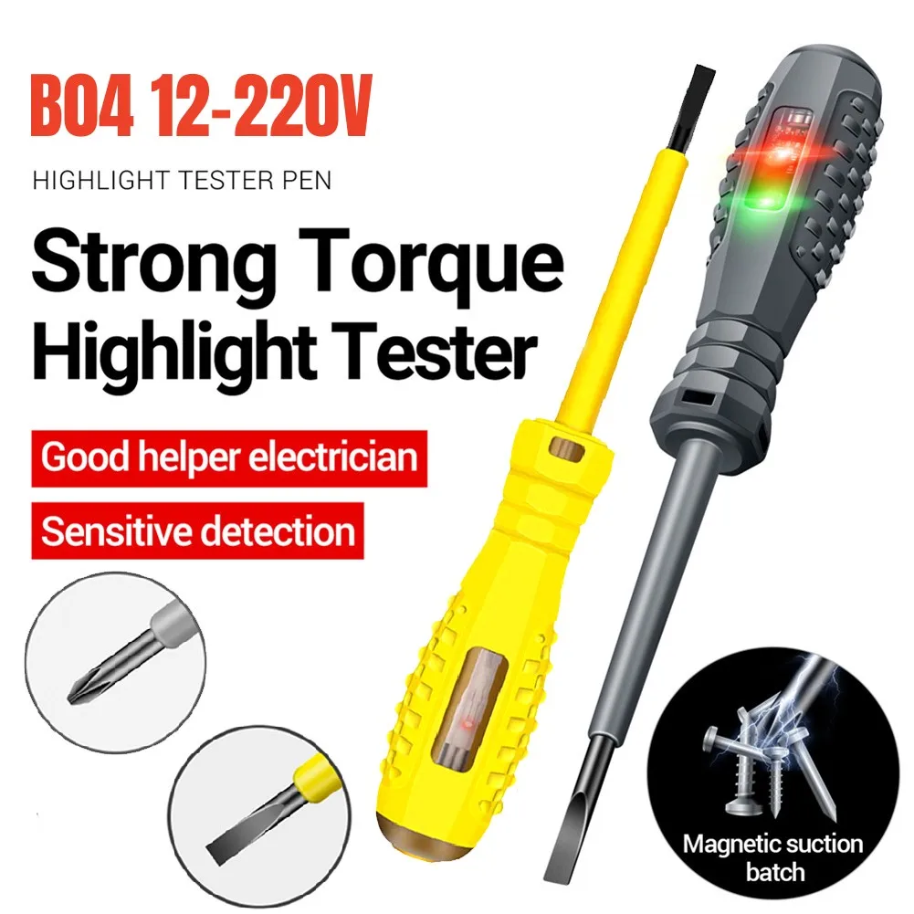 B04-Voltage-Tester-Pen-Slotted-Phillips-Screwdriver-Neon-Bulb-Magnetic ...