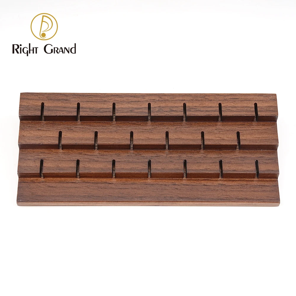 Vintage-Black-Walnut-Wood-Jewelry-Display-with-20-Holes-Solid-Wooden ...