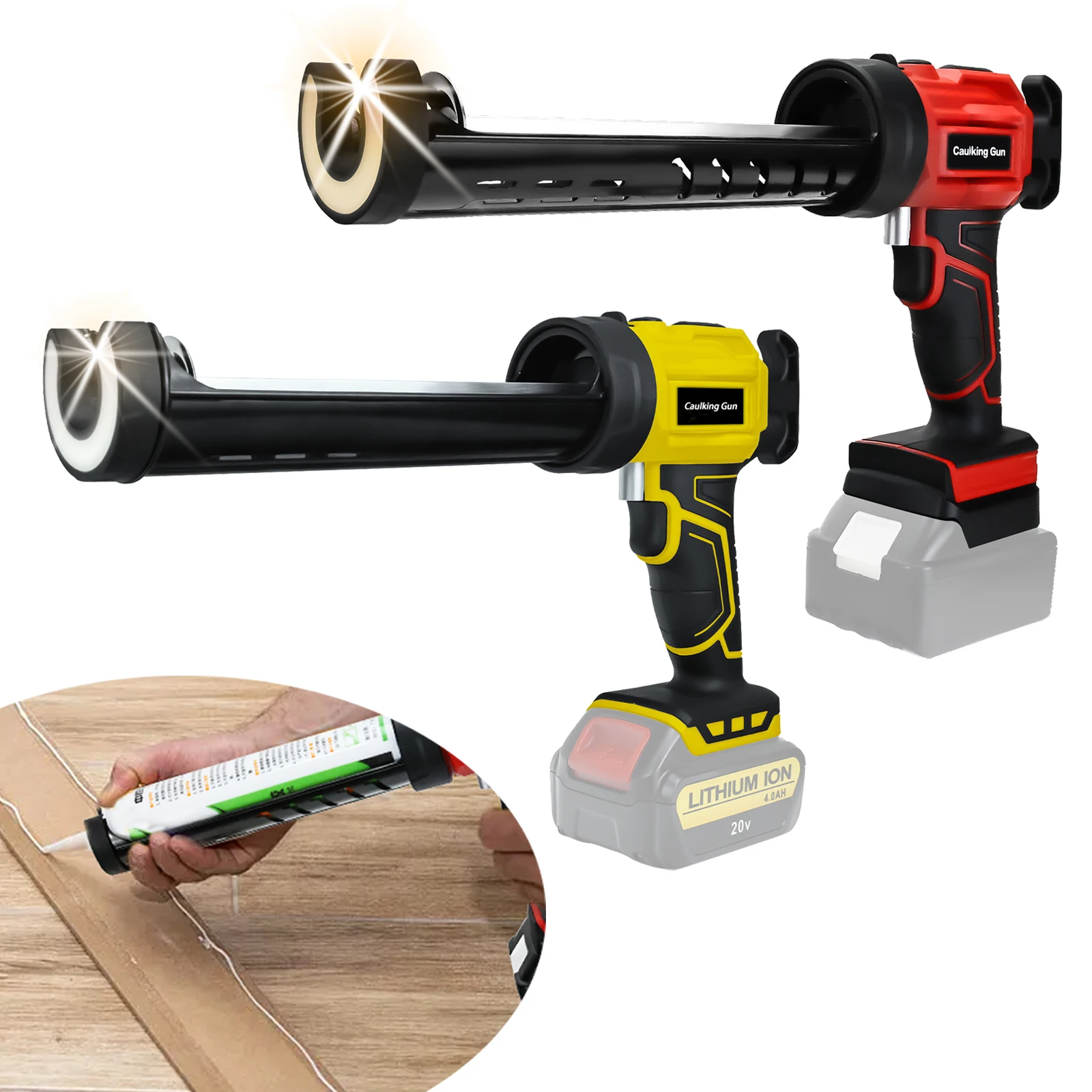 Cordless-Caulking-Gun-Electric-Silicone-Gun-4-Adjustable-Speed-With-LED ...