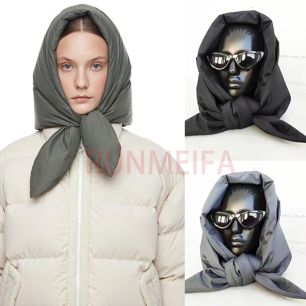 Fashion-Quilted-Headscarf-Puffer-Scarf-Triangle-Shawl-Hood-Scarf-Puffy ...
