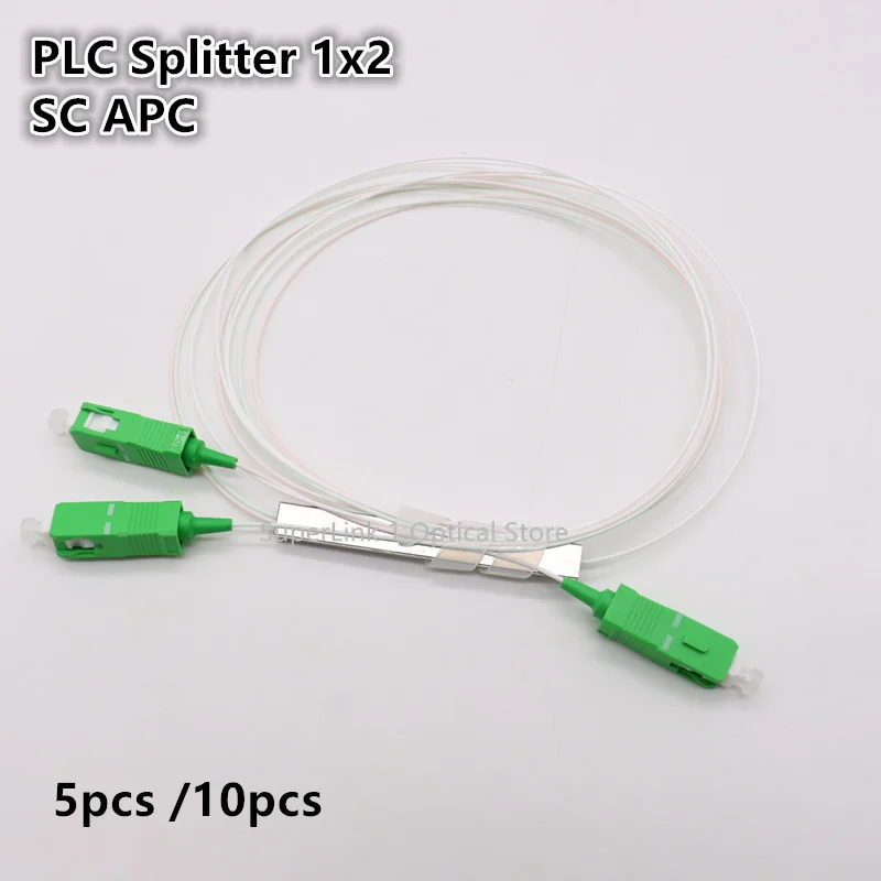 5pcs-10PCS-Fiber-optics-PLC-Splitter-1x2-SC-APC-1-2-ftth-Mini-steel ...