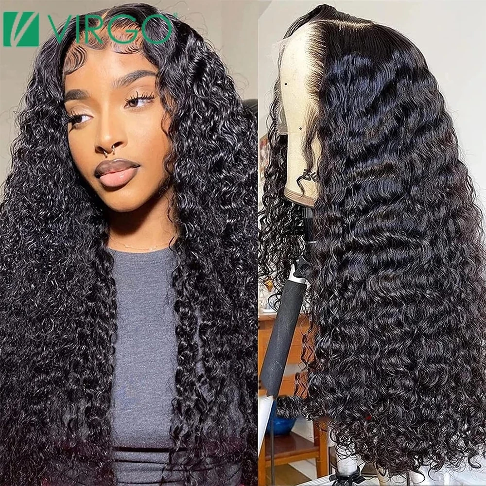 Black Deep Wave Frontal Wig | Deep Wave Lace Wig Black | Deep Wave ...