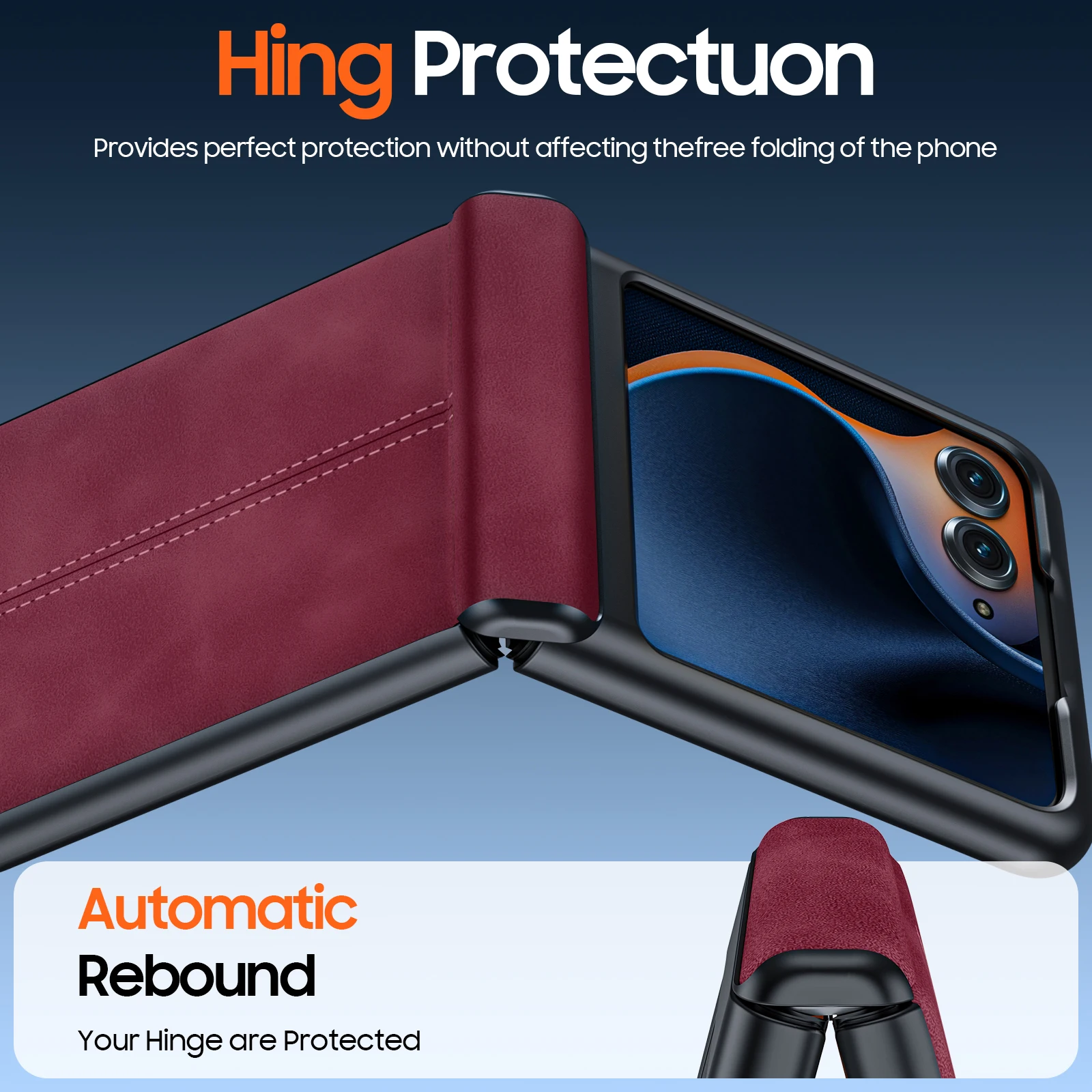 Premium Hinge Protection Leather Case with HD Protective Film for ...