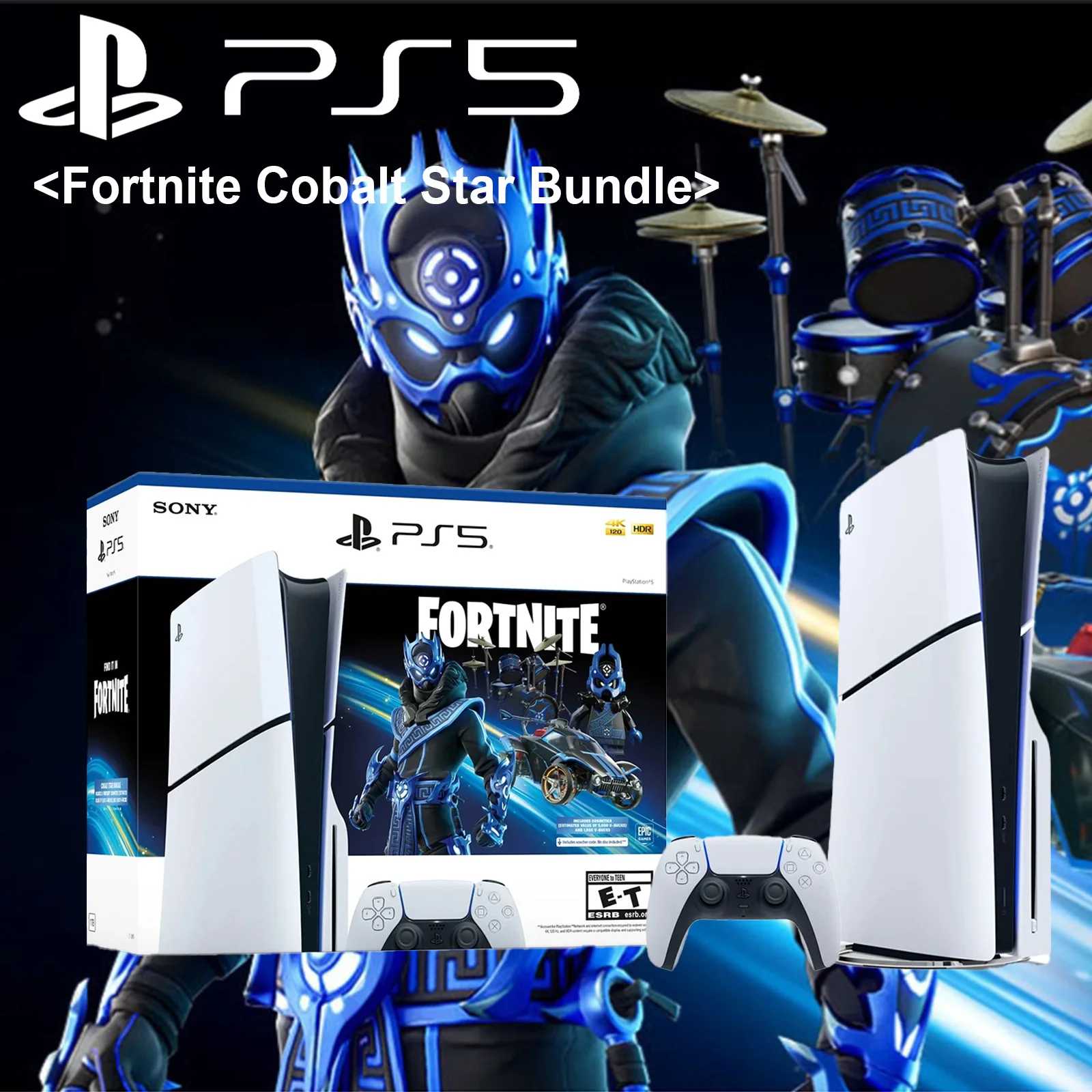 Sony PS5, PlayStation 5 Slim Console Disc Edition, Fortnite Cobalt Star ...