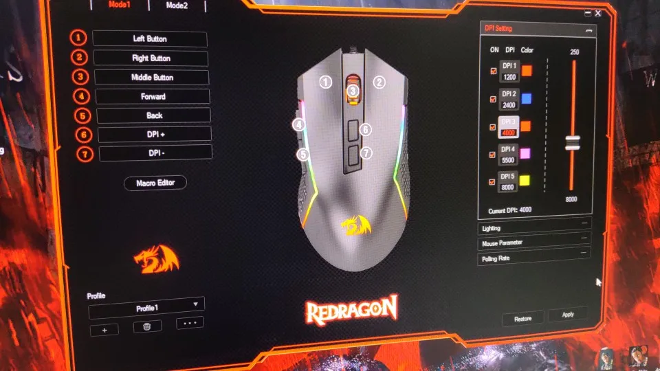 REDRAGON G106 USB RGB wired Gaming Mouse 8000 DPI 6 programmable game ...