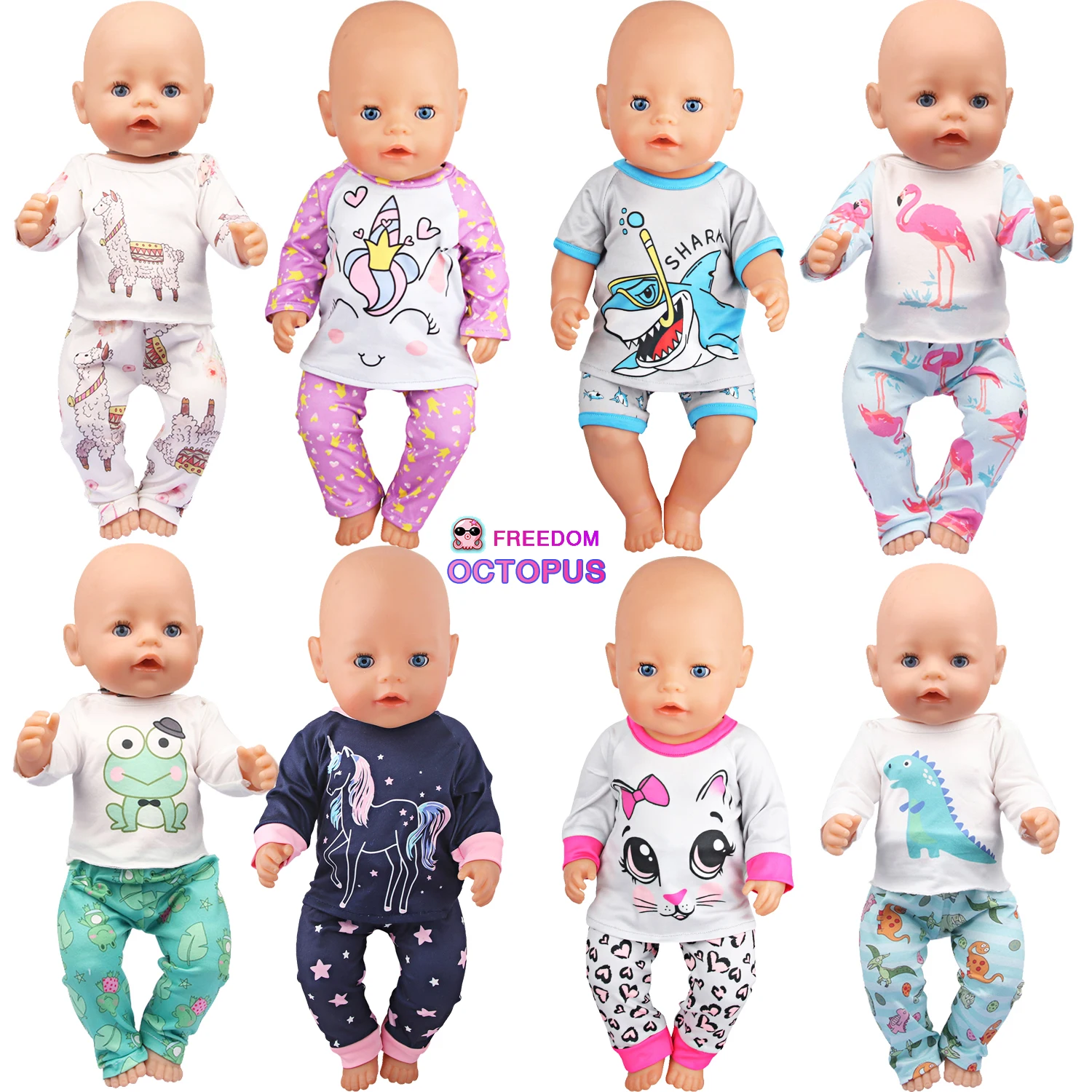 Doll-Clothes-Pajamas-For-43cm-Baby-New-Born-American-18-Inch-Girl-Doll ...