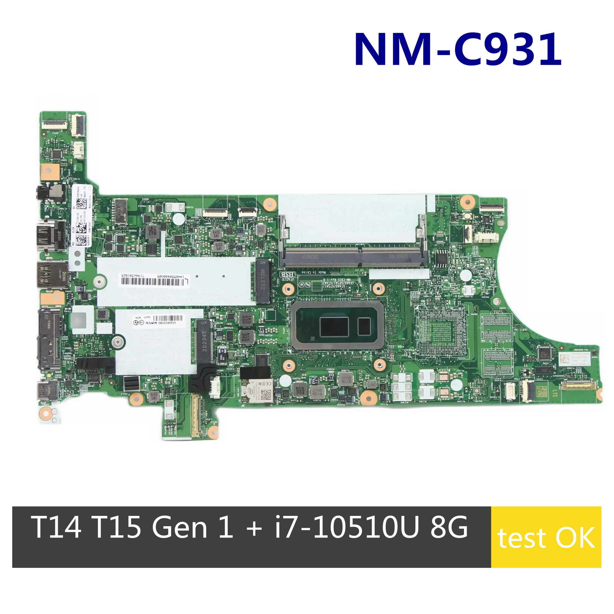 Original For Lenovo Thinkpad T14 Gen 1 T15 Laptop Motherboard Nm-c931 ...