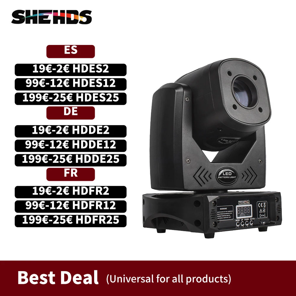 Shehds Led Spot 80w With Threer-prism Gobo Moving Head Light Party Dj ...