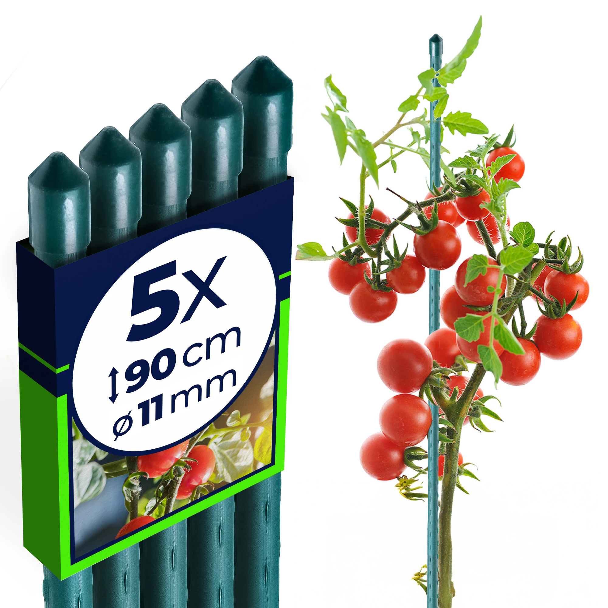 KADAX Plant pole 90cm Pole Peg Tomato Fuel Coated Steel 5 PCs ...