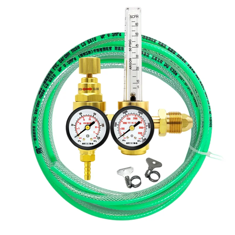 Argon/CO2 Flow Meter Gas Regulator with 3m Silicon Outlet Hose Guage ...