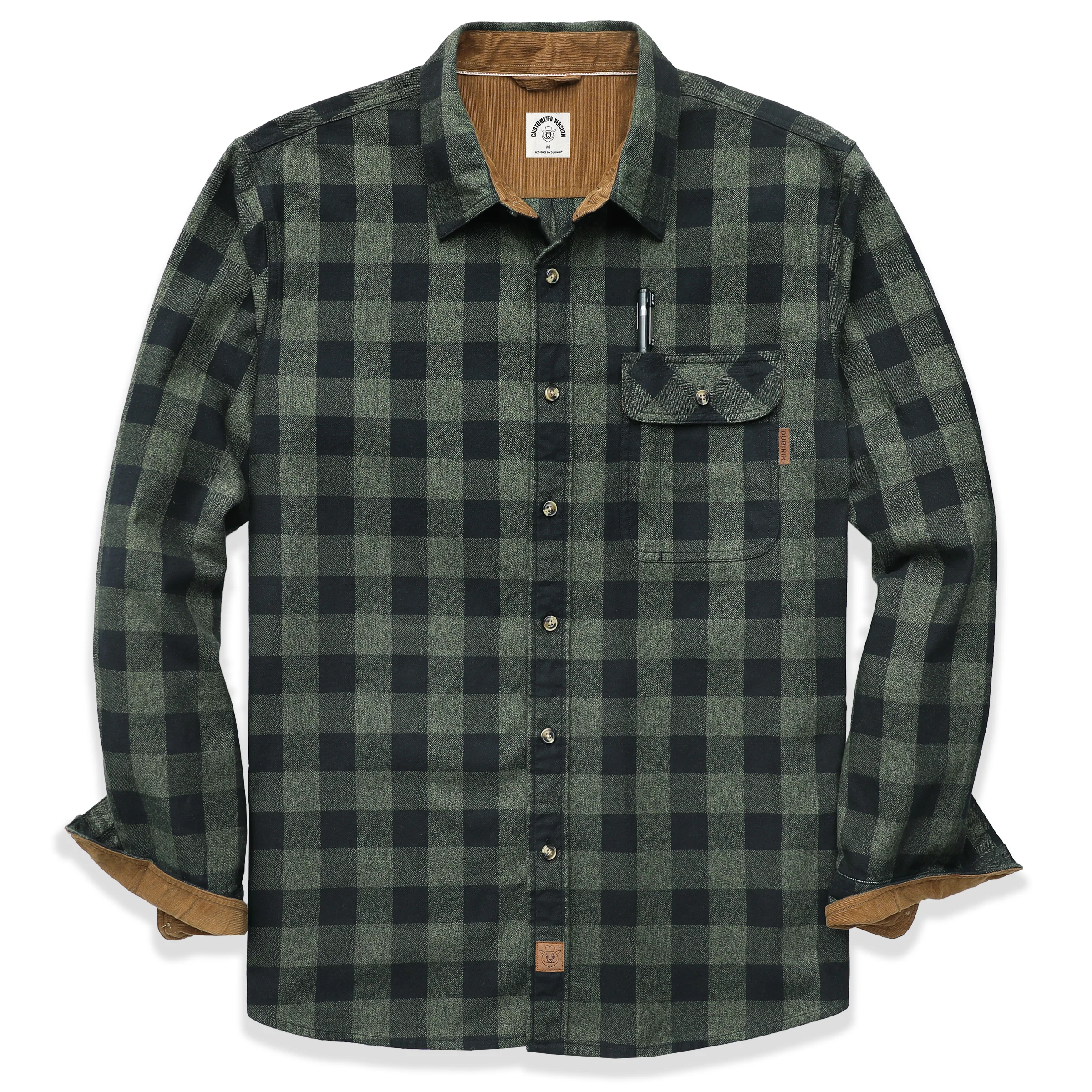 Dubinik-Mens-Flannel-Shirts-Long-Sleeve-Casual-Button-Down-Brushed-100 ...