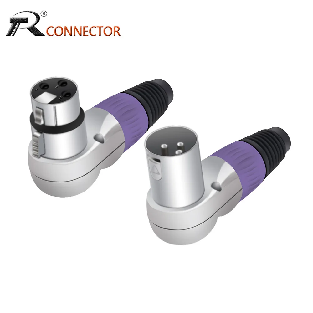 1pc-Right-Angle-3Pin-XLR-Male-Female-Connector-Pro-Audio-DJ-XLR-Plug ...