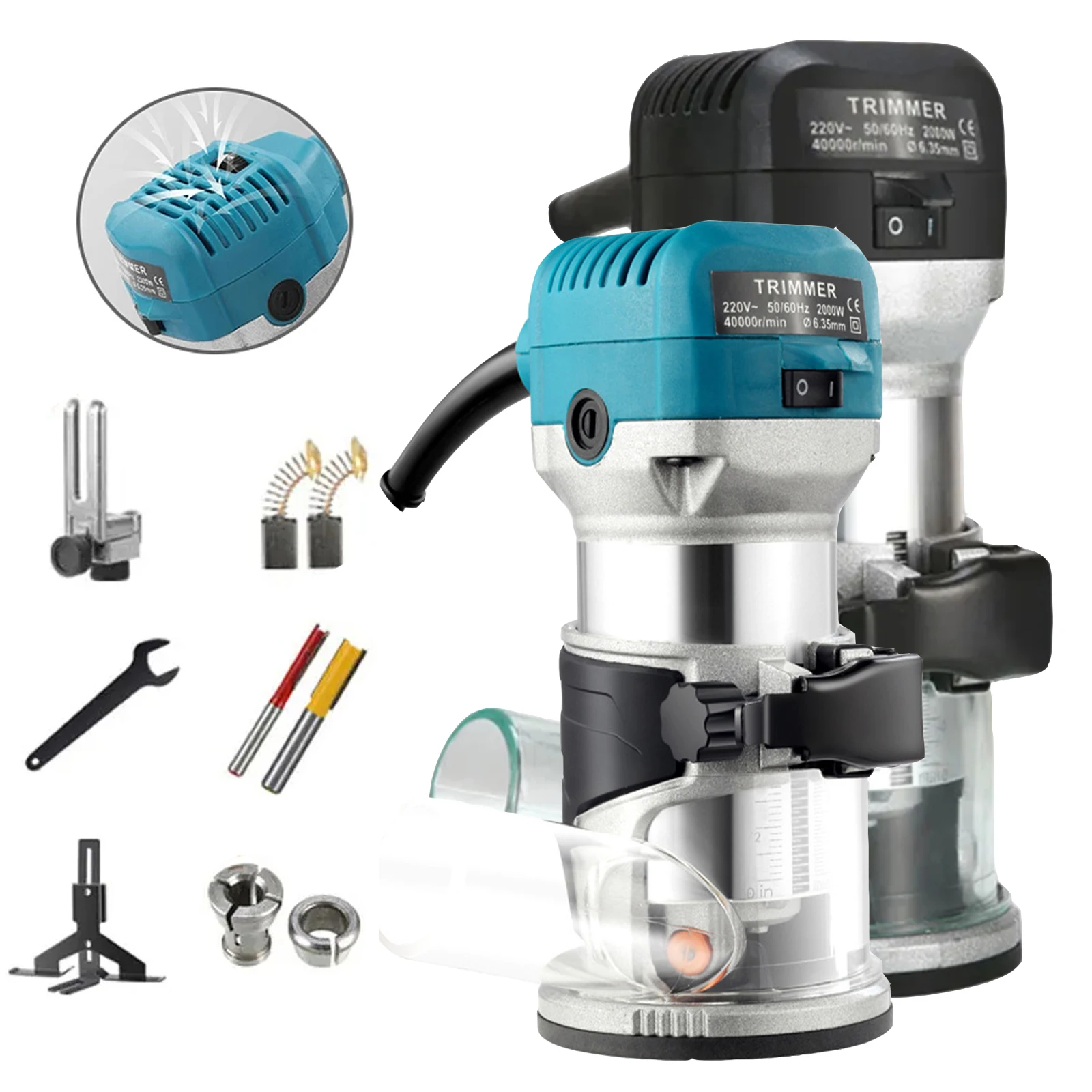 2000W-Router-Wood-220V-Electric-Trimmer-Woodworking-Milling-Machine ...