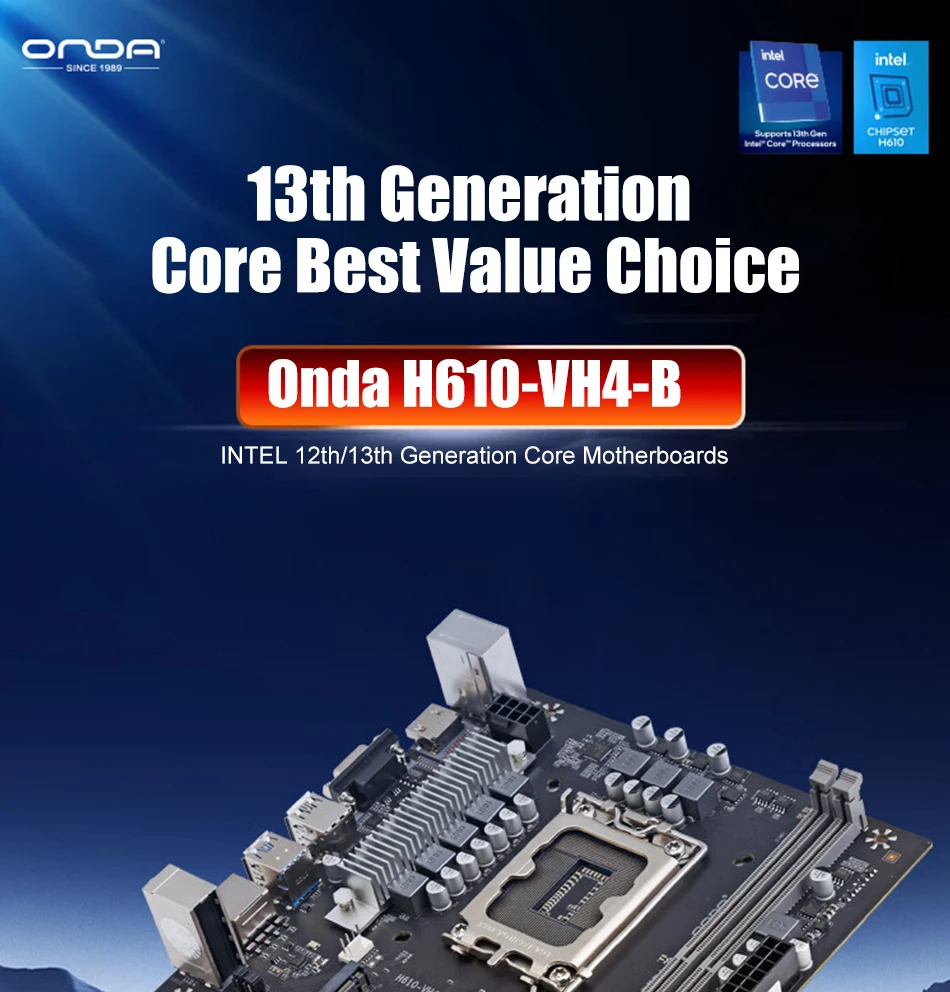 Mainboard ONDA H610-VH4 (H610-VH4/ LGA 1700/ DDR4) - Mainboard h610 rẻ