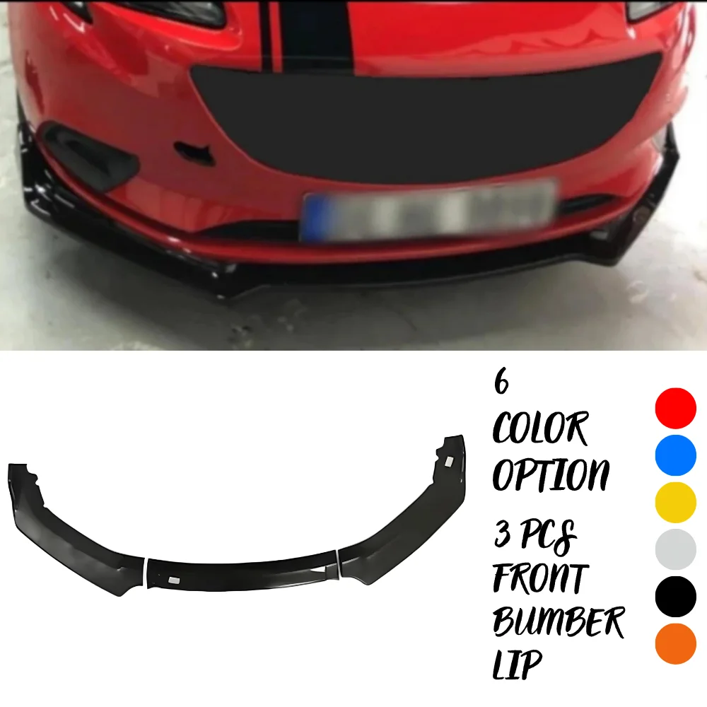 3-Pcs-Front-Bumper-Lip-For-Opel-Corsa-E-2014-2019-Body-Kit-Car ...