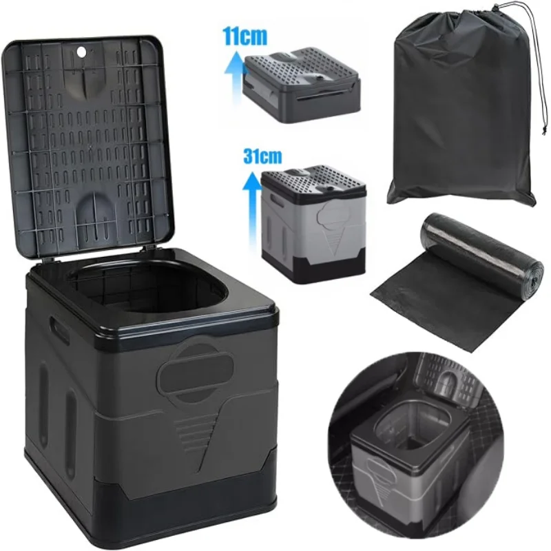 Portable toilet Portable car toilet bucket carrying capacity reusable ...