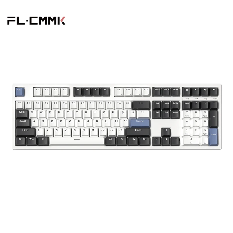 FL-Teclado mecánico ESPORTS GP108 de tres modos, 108 teclas RGB intercambiables en caliente, 2 ...