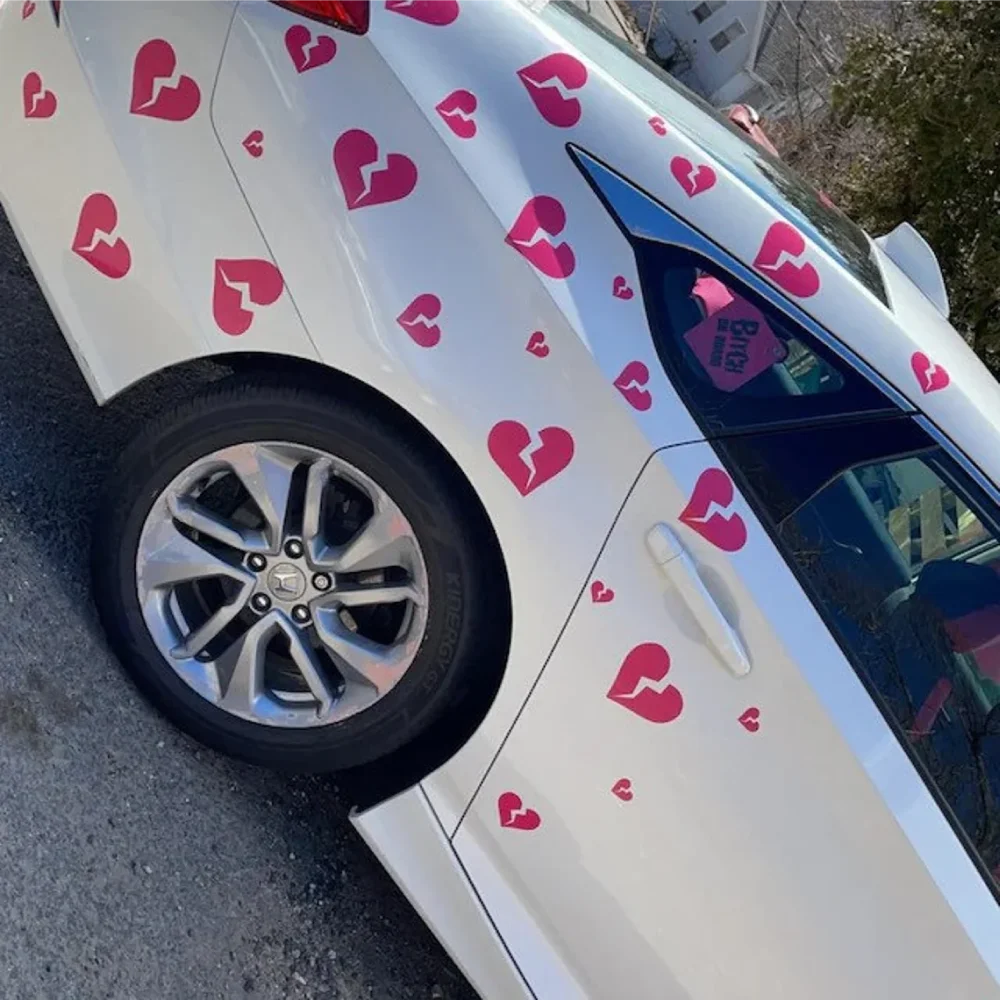 Broken-Heart-Car-Stickers-A-Set-of-24-Auto-Decals-Apply-to-Car-Window ...