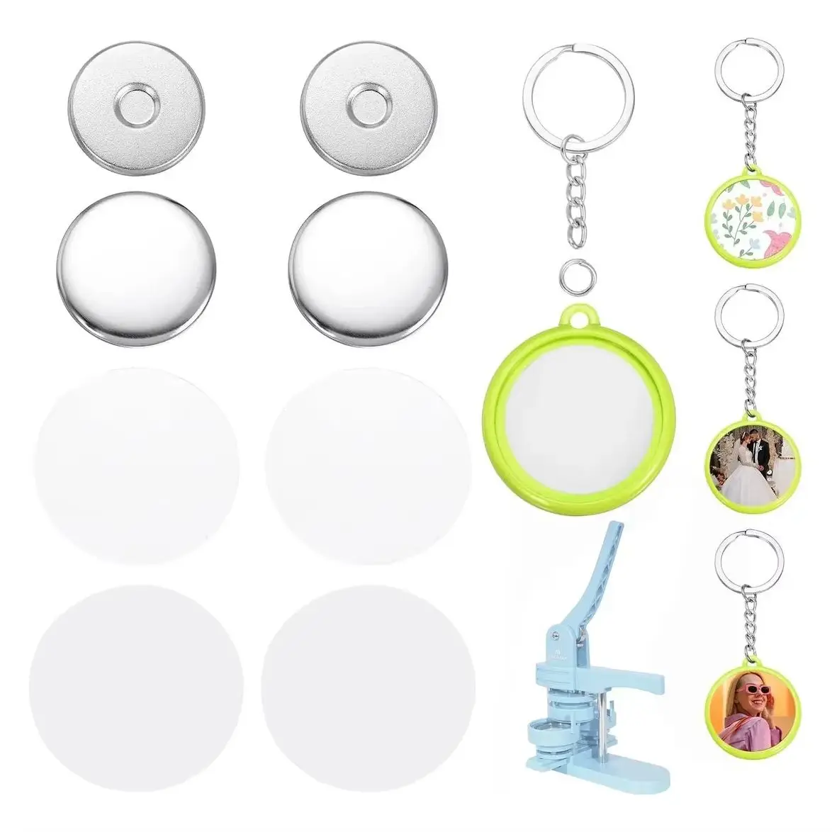 Mecolour 32mm Branco Pins E Botões 50 Kits Chaves De Abridor De ...