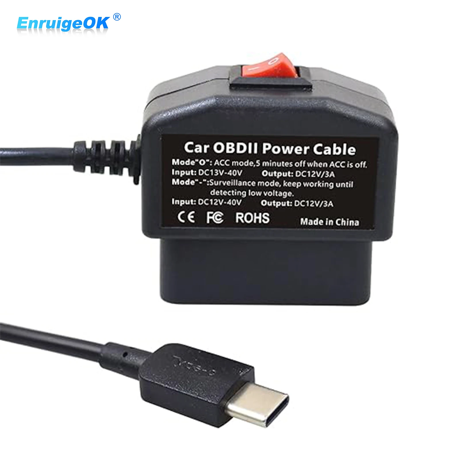 OBD-USB-C-Power-Cable-OBD2-OBDII-12V-3A-Output-Type-c-24-Hour-Car ...