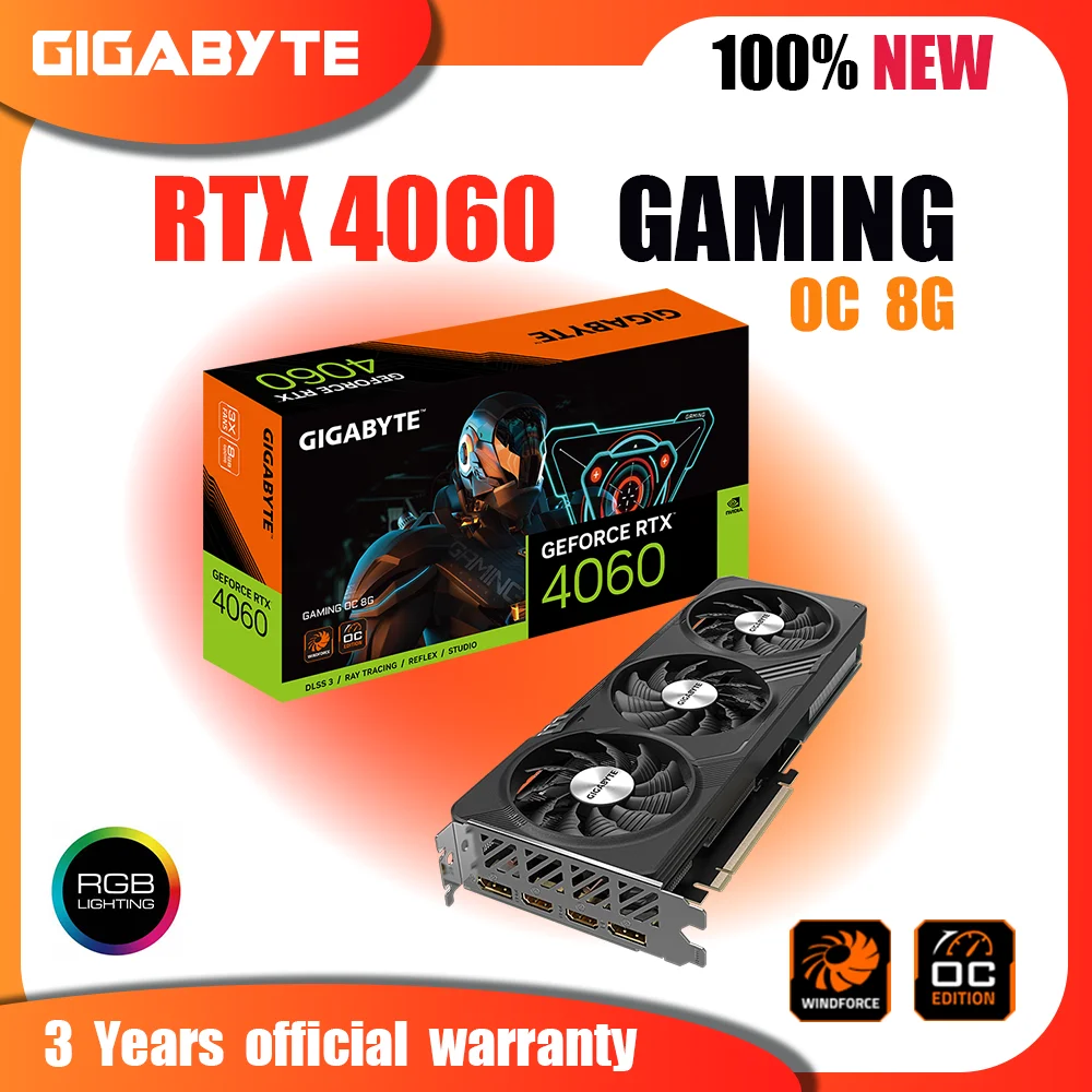 Novas-Placas-de-V-deo-GIGABYTE-RTX-4060-GAMING-OC-8G-RGB-GDDR6-8GB-GPU ...