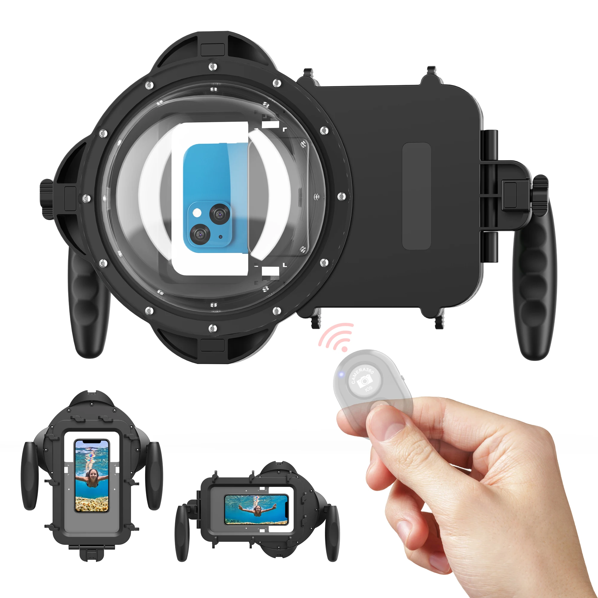 Handheld-Diving-Housing-Dome-Case-for-iPhone-Underwater-Swimming-Dome ...