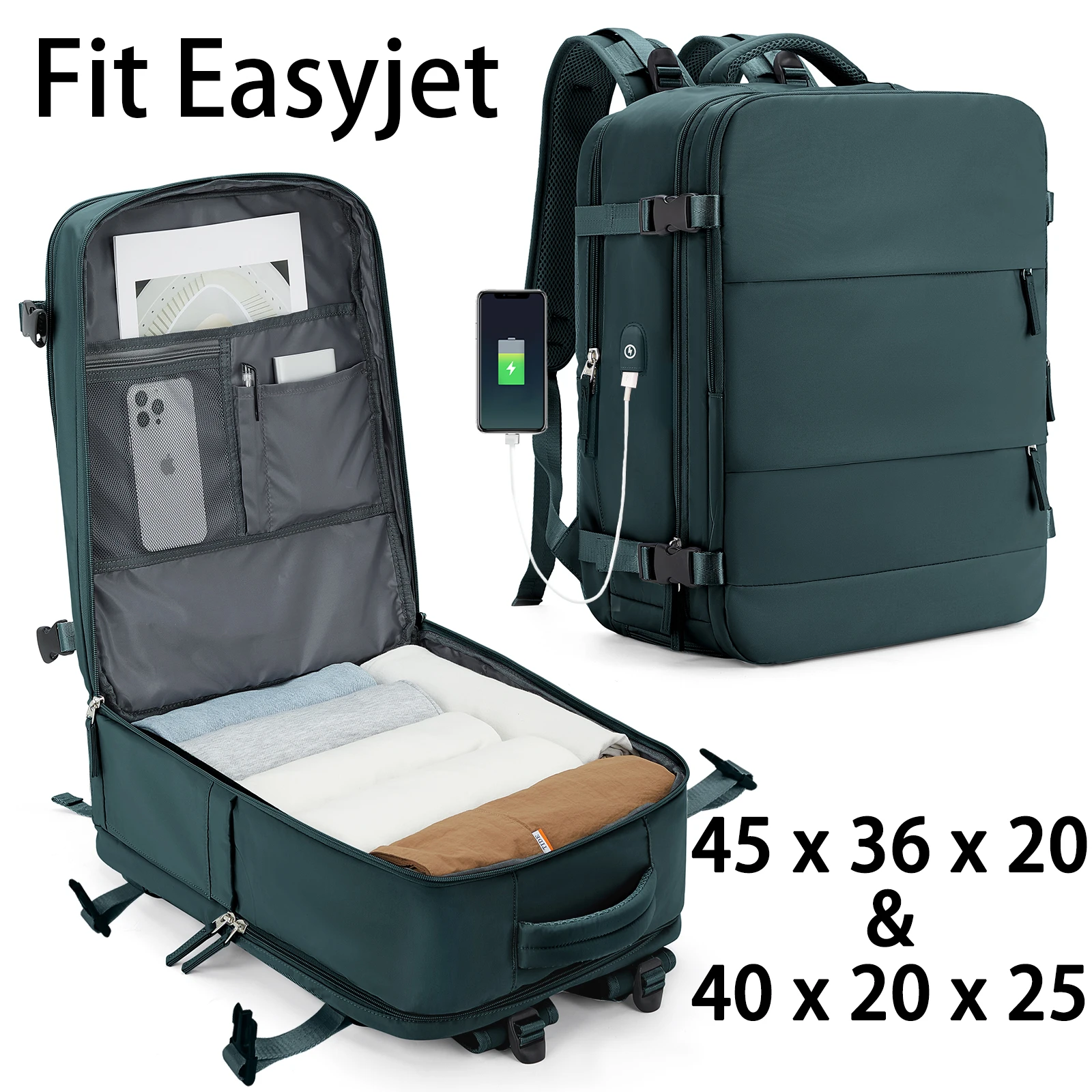 Easyjet-Handtas-45X36X20-Rugzak-40X20X25-Ryanair-Handbagage-Dames-Heren ...