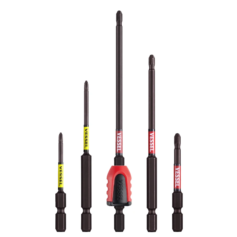 VESSEL 65mm-150mm Length Screwdriver Bits Set with 1/4 Hex Shank Head ...
