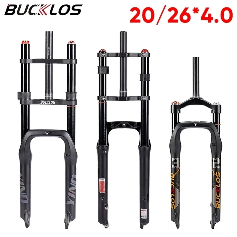 BUCKLOS Air Suspension Fork MTB 20in 26in Bike Fat Fork Bicycle Fork