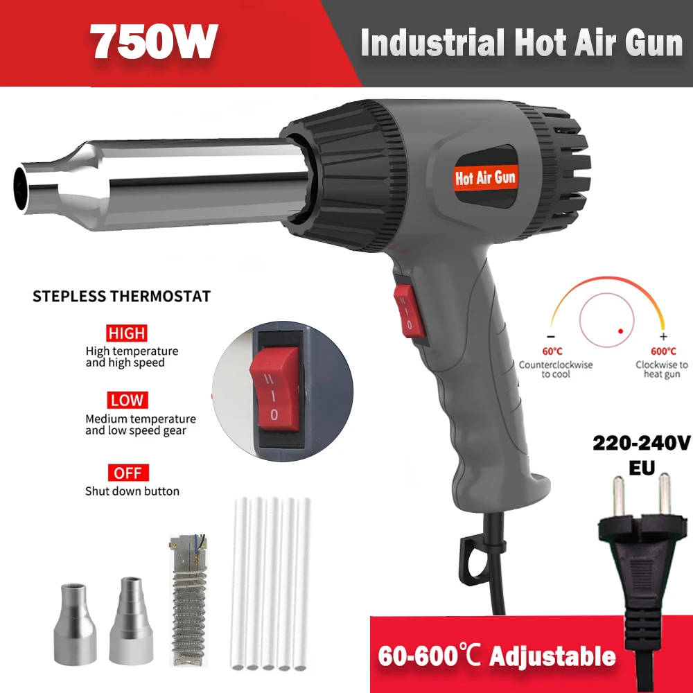 Mini-Heat-Gun-750W-Temperature-Adjustable-Plastic-Soldering-Hair-Dryer ...