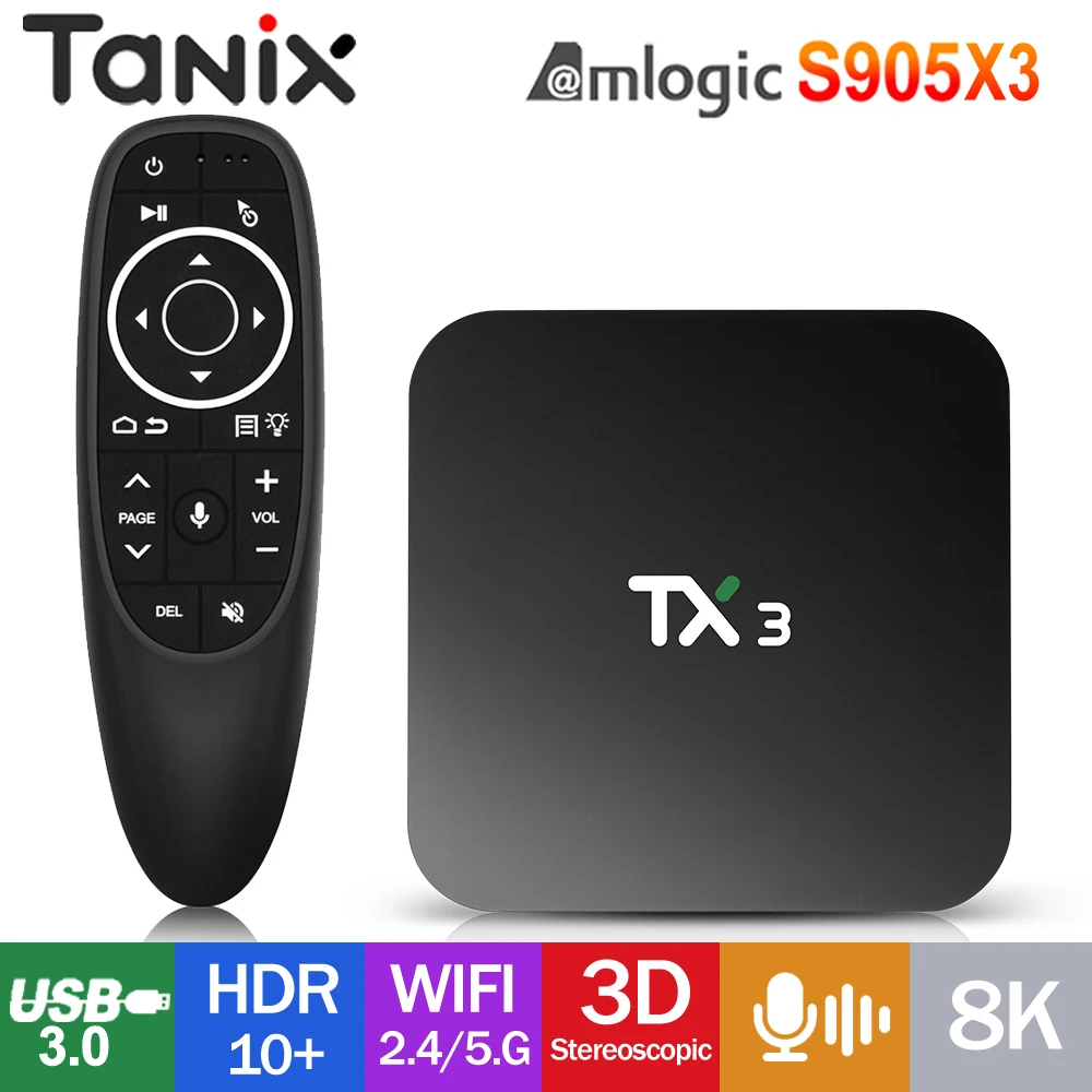 100% original tanix tx3 android 9.0 smart tv box amlogic s905x3 8k hdr ...