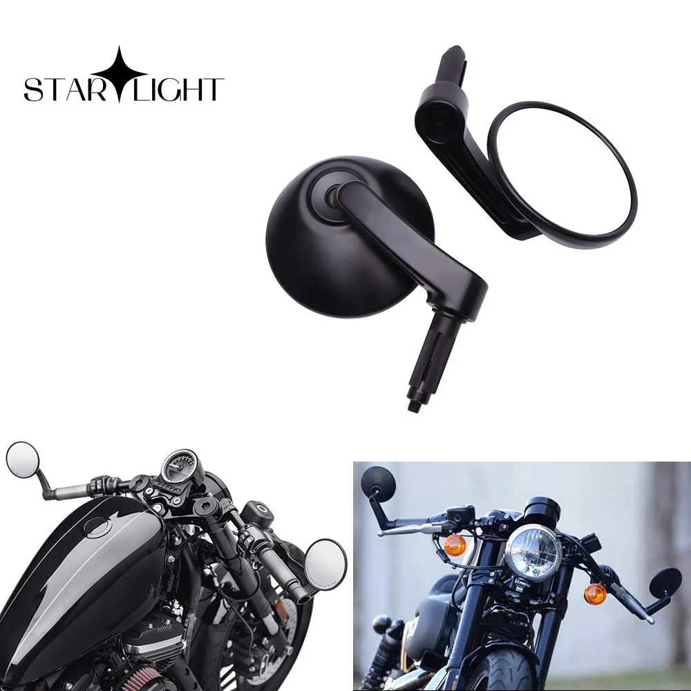 Motorcycle-Round-7-8-Handlebar-Bar-End-Mirrors-Side-Mirror-for ...
