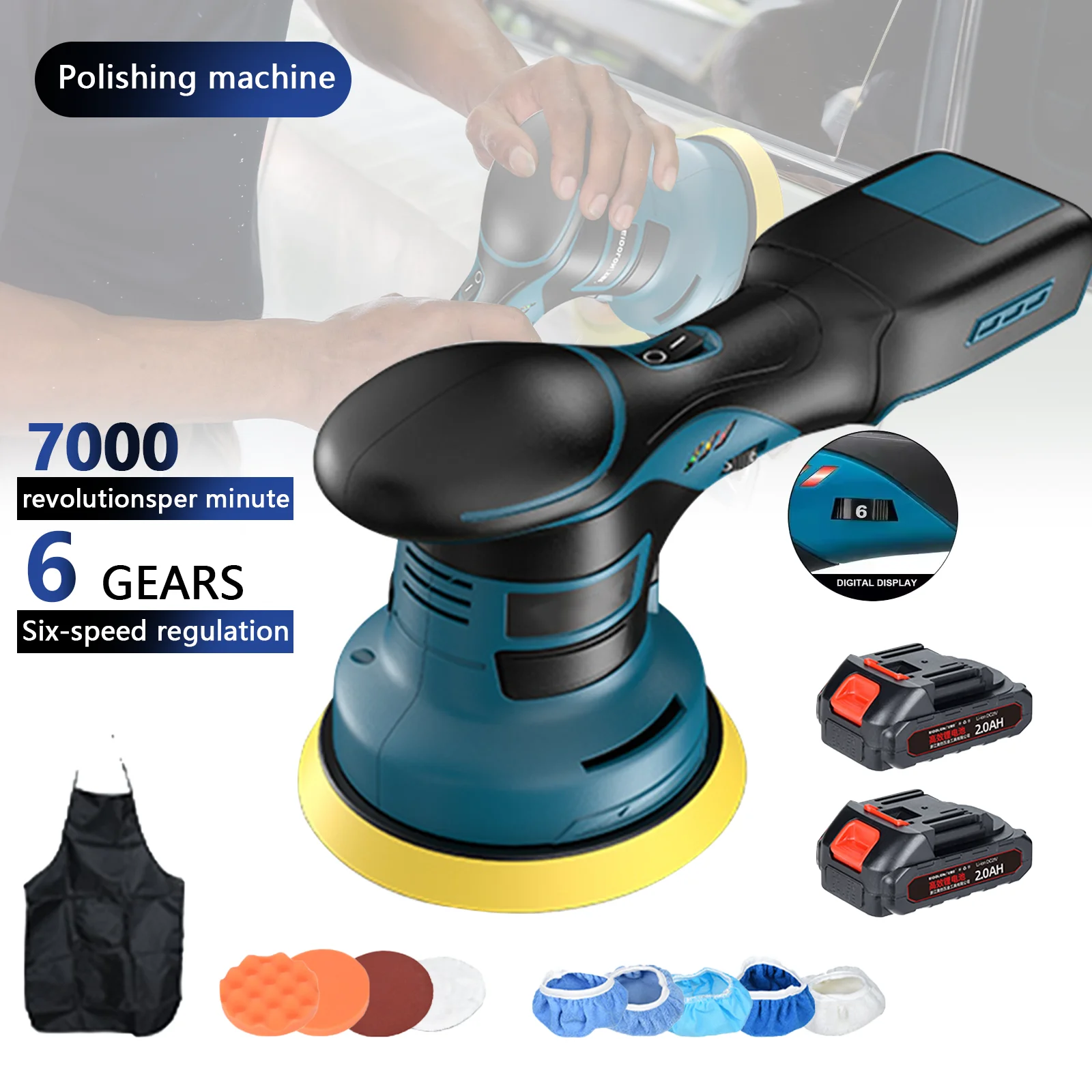 Brushless Polishing Machine For Car Polisher 6 Gears Electric Waxing ...