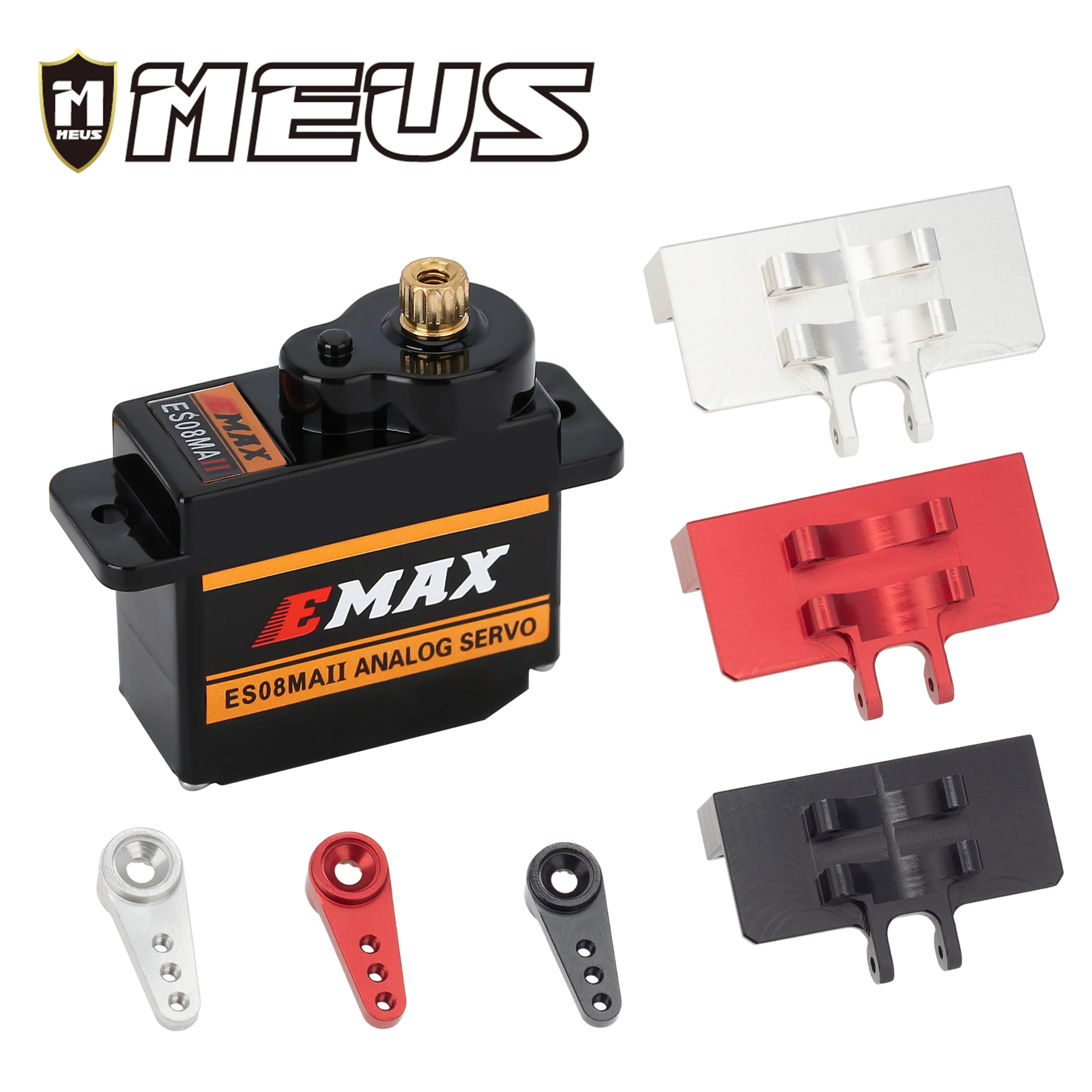 MEUS RC EMax ES08MA II Analog Servo with Metal Mount&15T Arm for Axial ...