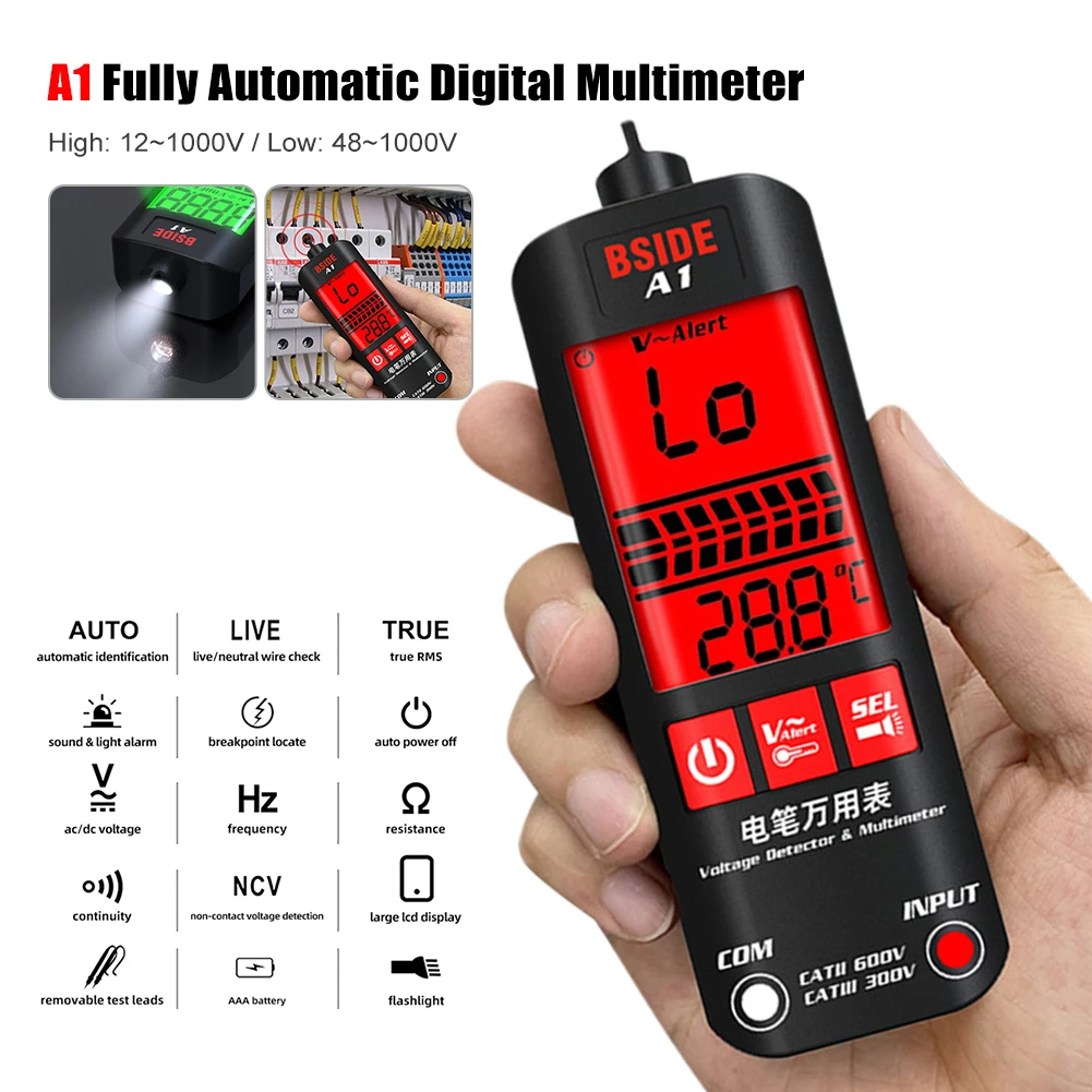 A1 Fully Automatic Anti-Burn Intelligent Digital Multimeter Digital LCD ...