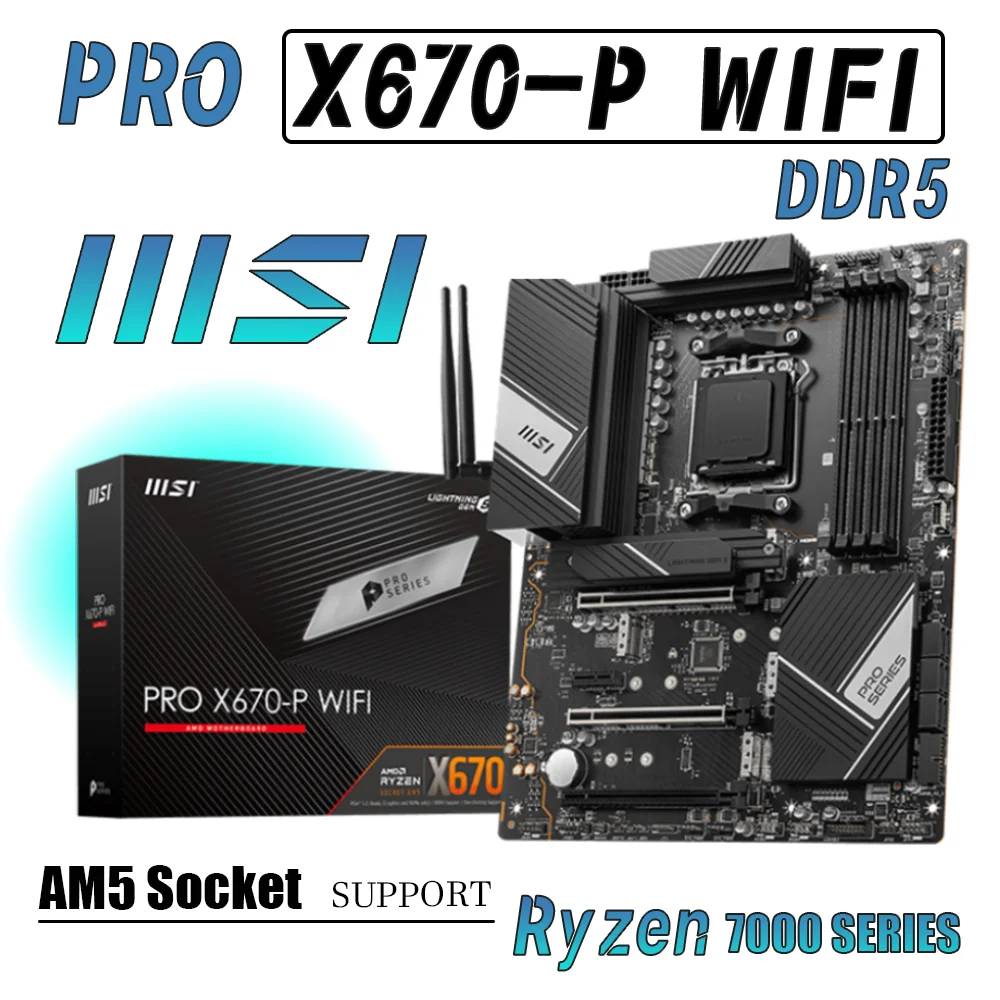 MSI PRO X670-P WIFI AM5 Motherboard X670 Mainboard DDR5 128G 6600(OC) Support Ryzen 7000 Series ...