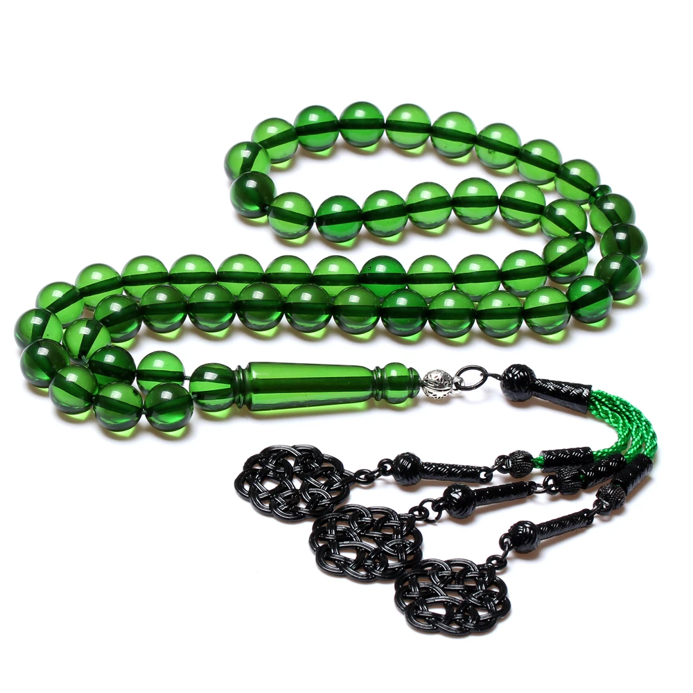 Green Amber Color Tasbih 33 66 99beads Islamic Luxurious rosary men ...