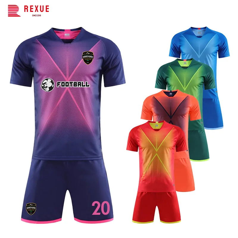 Children Adult Blank Soccer Jersey Set Custom Quick dry 2 Piece Summer ...
