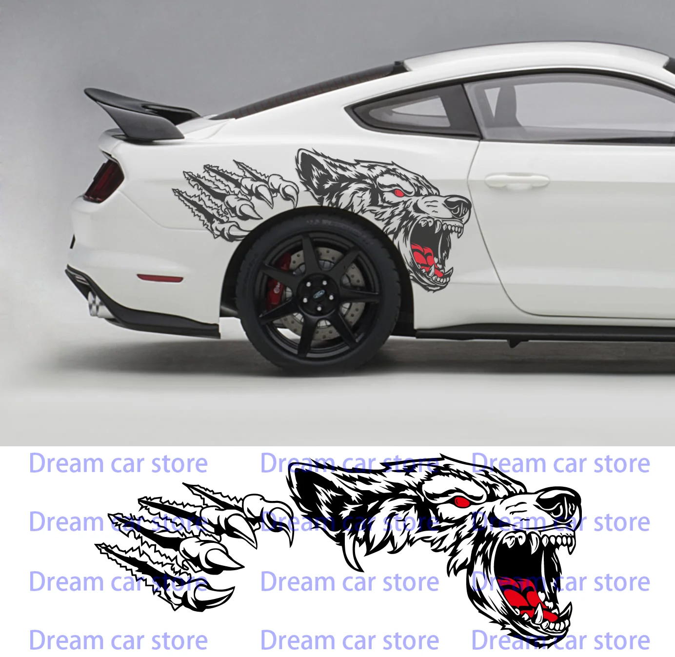 Pvc Beast Wolf Exterior Accessories Sticker On Car Body,door Waterproof ...