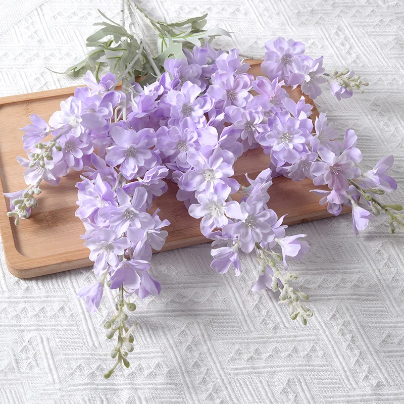 1pcs Artificial Flower Simulation Delphinium Flocking 2 Fork Simulation ...